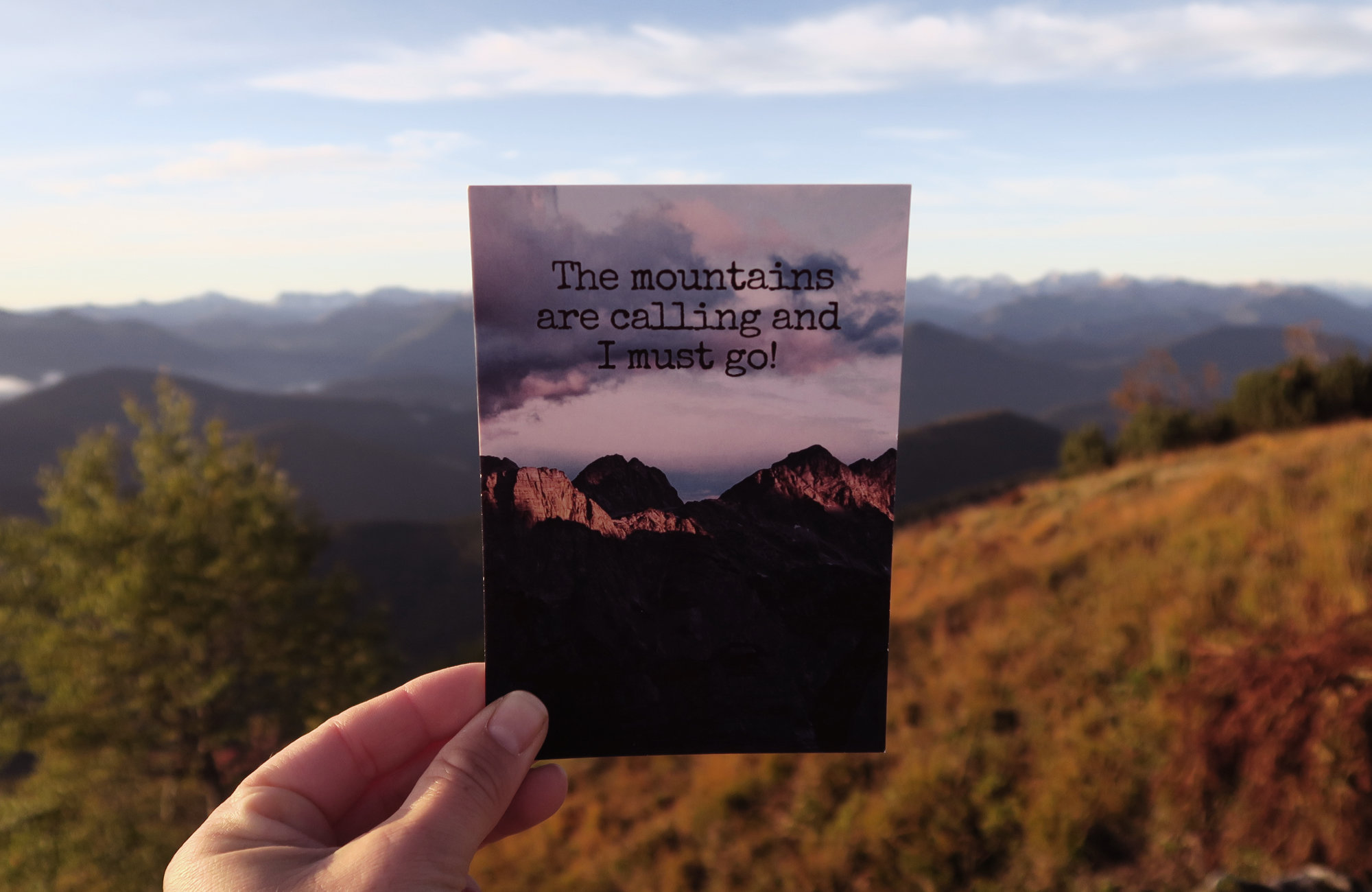 Postkarte: The mountains are calling and I must go | Fjella Postkarte: The mountains are calling and I must go | Fjella